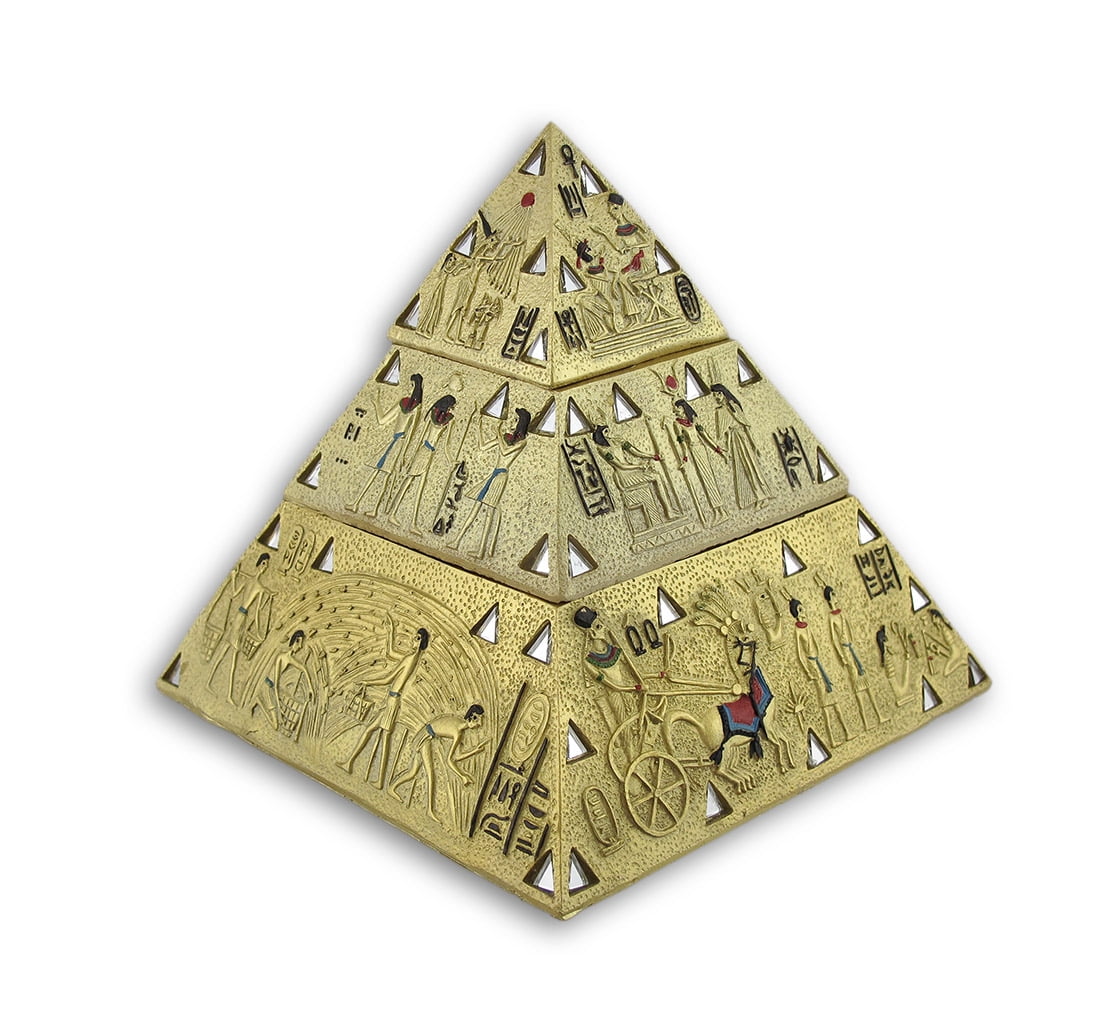 Zeckos Ancient Egyptian Golden Pyramid Double Trinket Box - Walmart.com