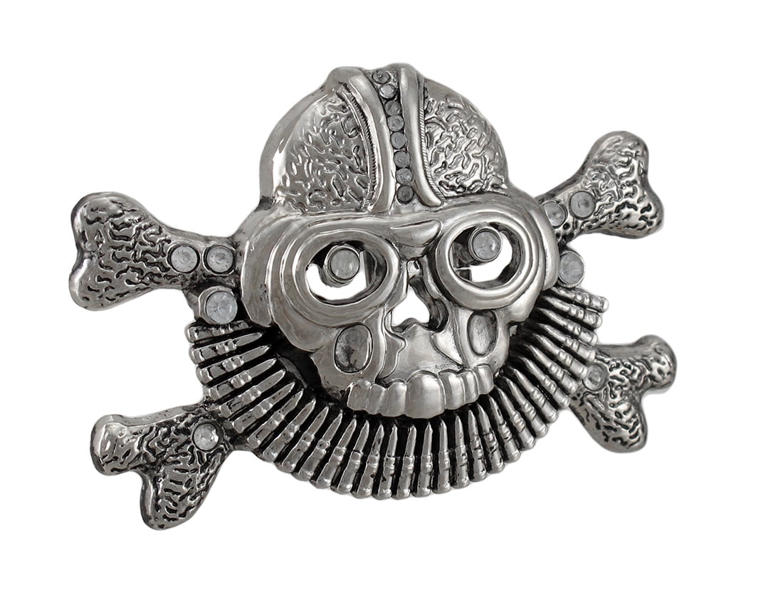 Zeckos Aviator Skull & Crossbones Belt Buckle Pilot Flying - Walmart.com