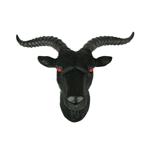 Zeckos Black Resin Goat Bust Wall Sculpture Home Décor 16 inch ...
