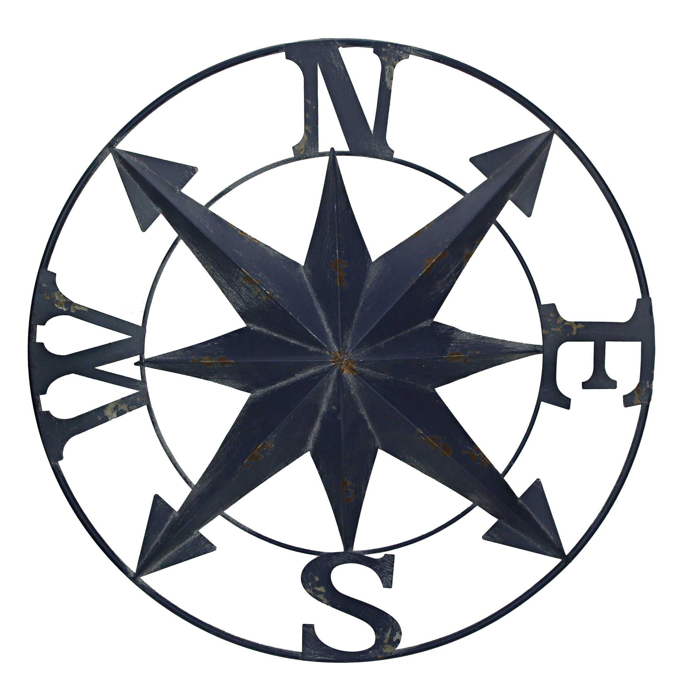 Zeckos Blue Metal Nautical Compass Rose Wall Hanging 24 inch - Walmart.com
