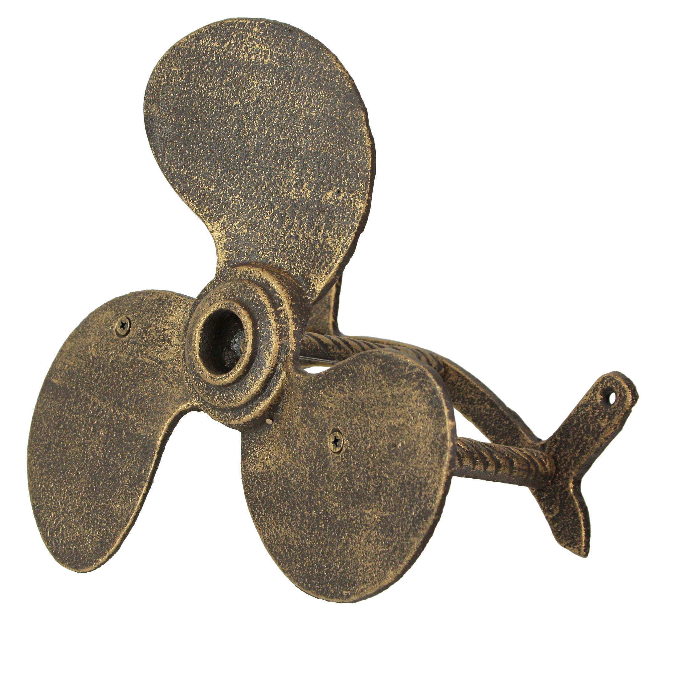 Zeckos Bronze Cast Iron Boat Propeller Wall Mounted Garden Hose ...