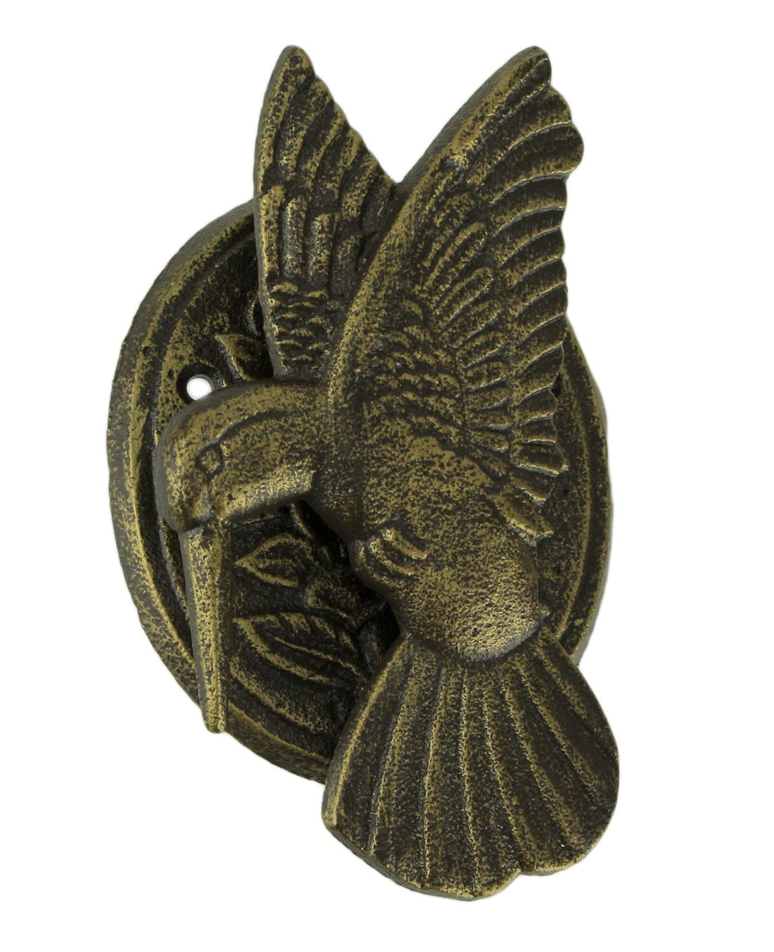 Zeckos Decorative Bronze Cast Iron Hummingbird and Flower Door Knocker ...
