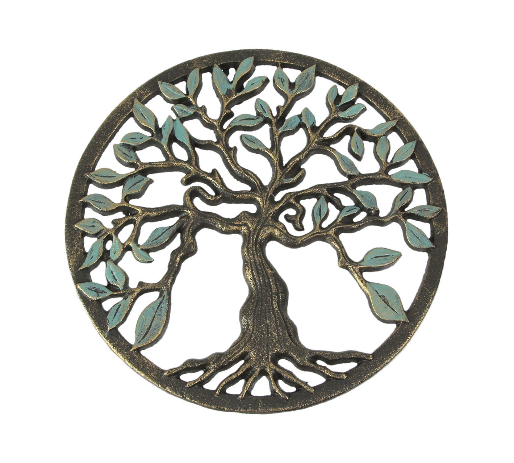 Zeckos Bronze Cast Iron Tree of Life Hanging Wall Décor 11.75 inch ...