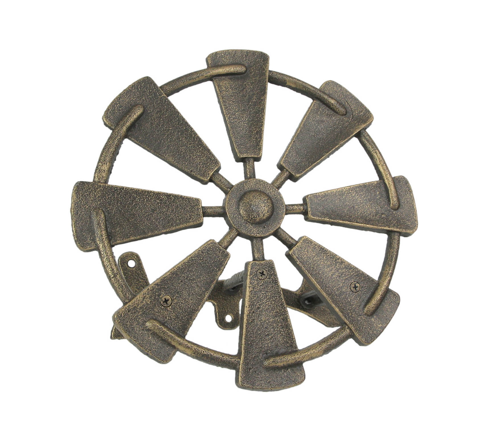Zeckos Bronze Cast Iron Windmill Decorative Wall Garden Hose Hanger ...