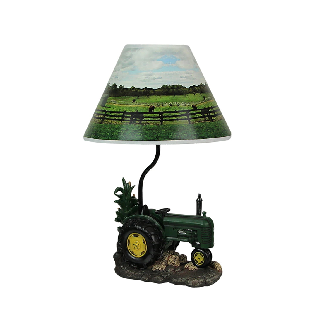 Zeckos Green Vintage Farm Tractor Table Lamp Decor with Country ...