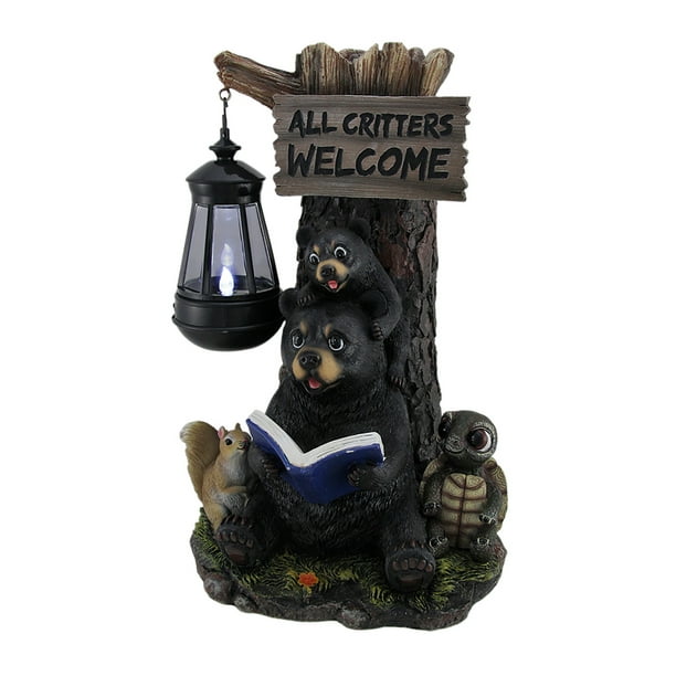 Zeckos Little Critters Reading Bears Welcome Statue W/ Solar LED ...