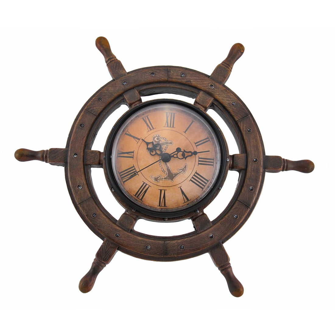 Zeckos Master of Destiny Ship Wheel Wall Clock Nautical 11.5 inch ...