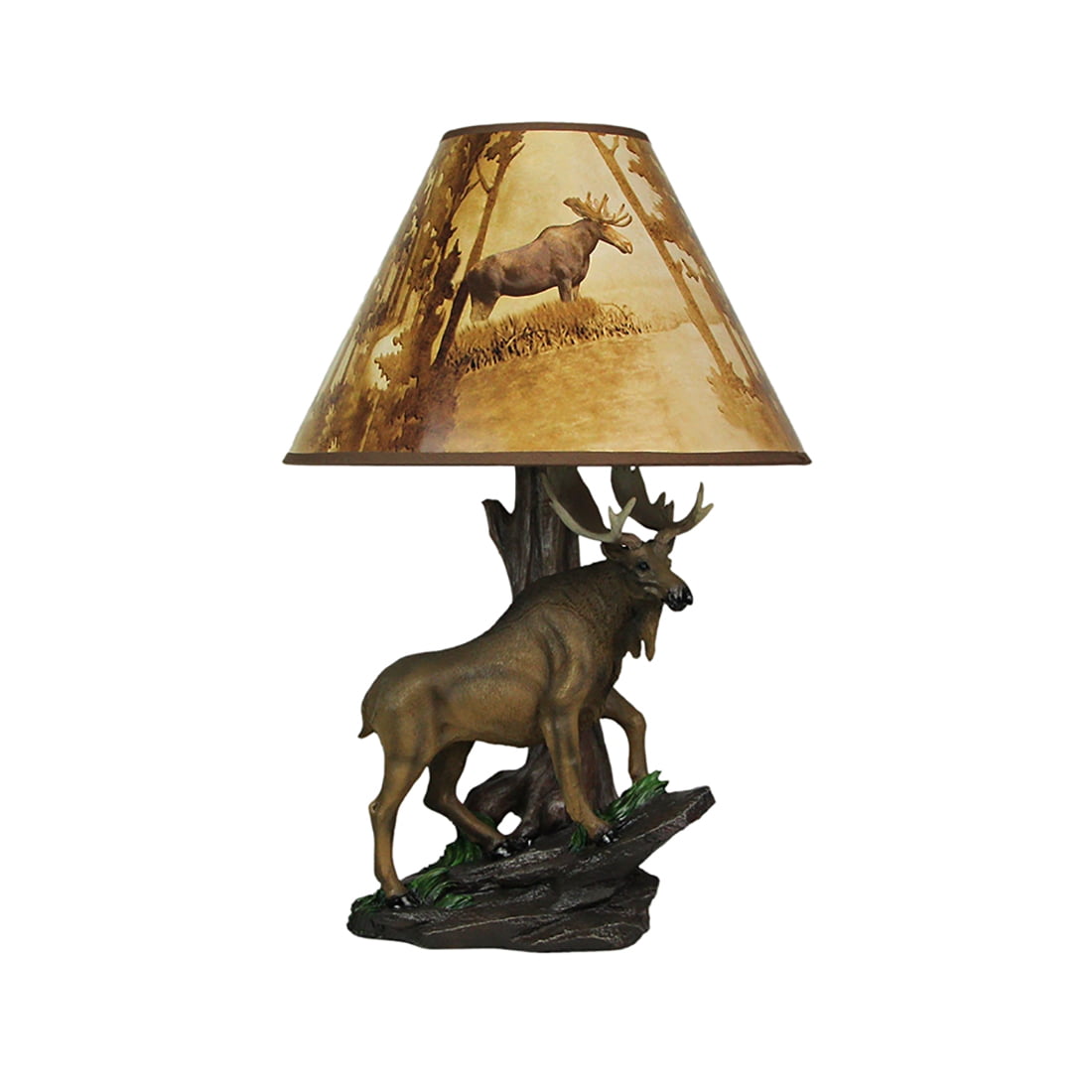 Zeckos North American Bull Moose Table Lamp w/ Shade - Walmart.com