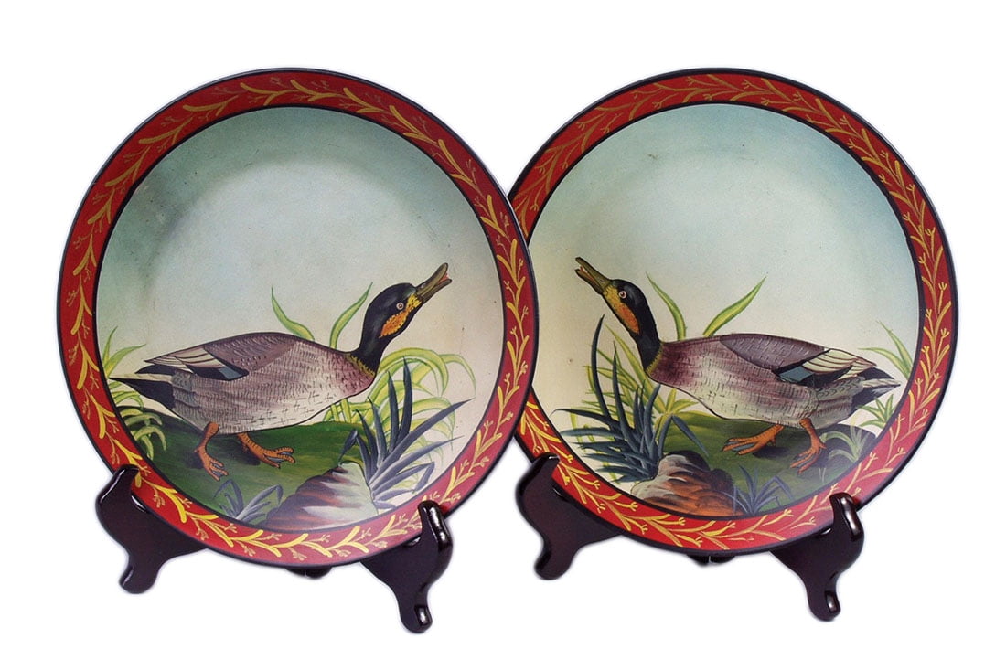 Zeckos Pair of 10 inch Diameter Ceramic Duck Decorative Plates ...