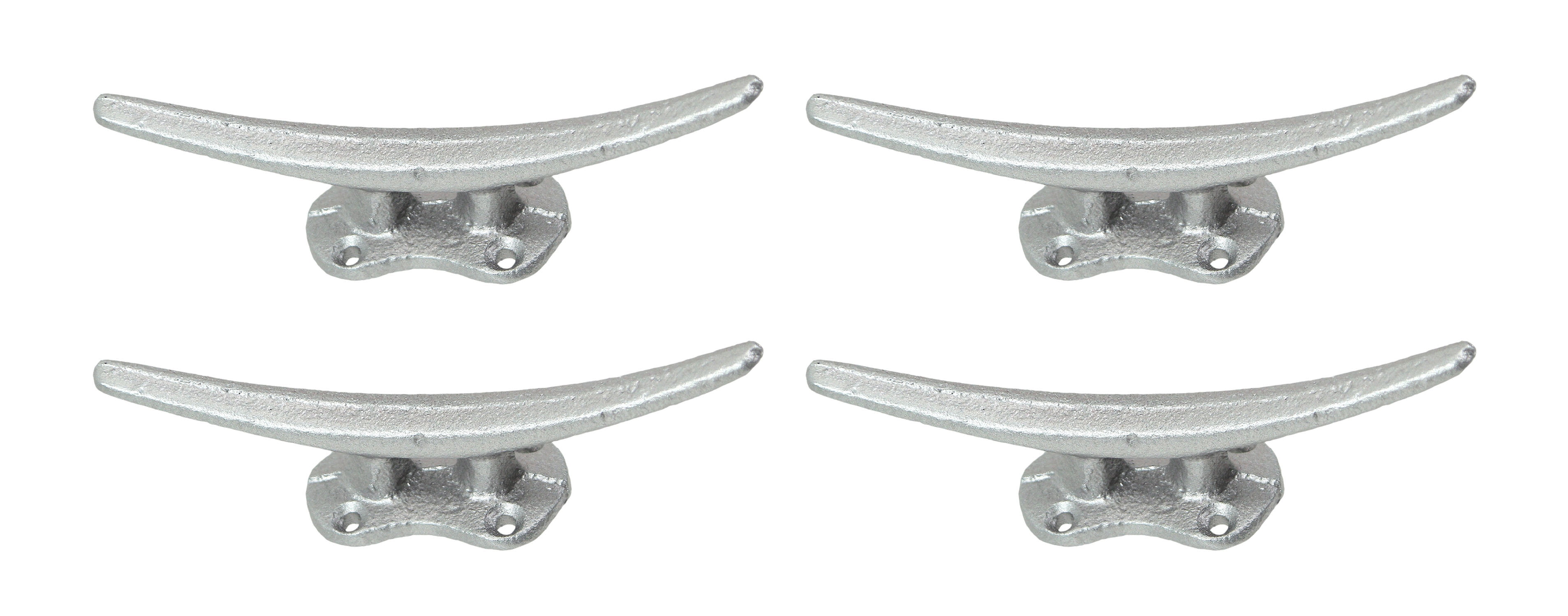 Zeckos Silver Cast Iron Boat Cleat Wall Hooks Drawer Pulls Set of 4 ...