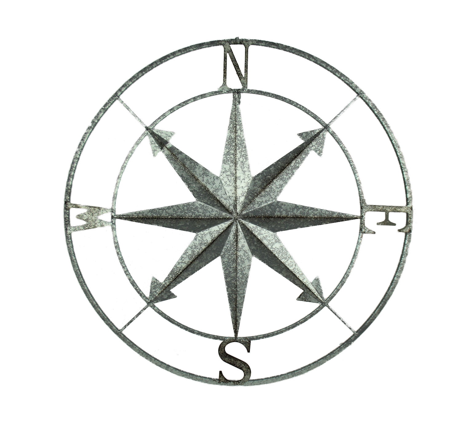 Zeckos Silver Metal Nautical Compass Rose Wall Décor 28 inch - Walmart.com