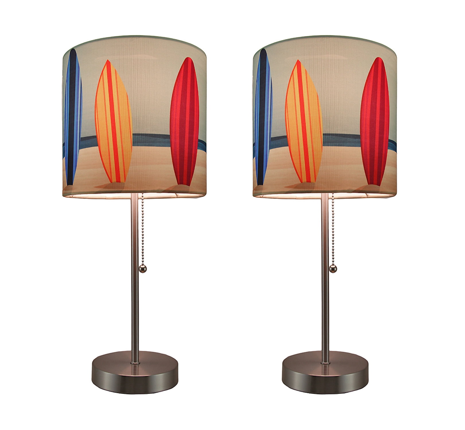 Zeckos Table Lamps with Decorative Surfboard Shades Set of 2 - Walmart.com
