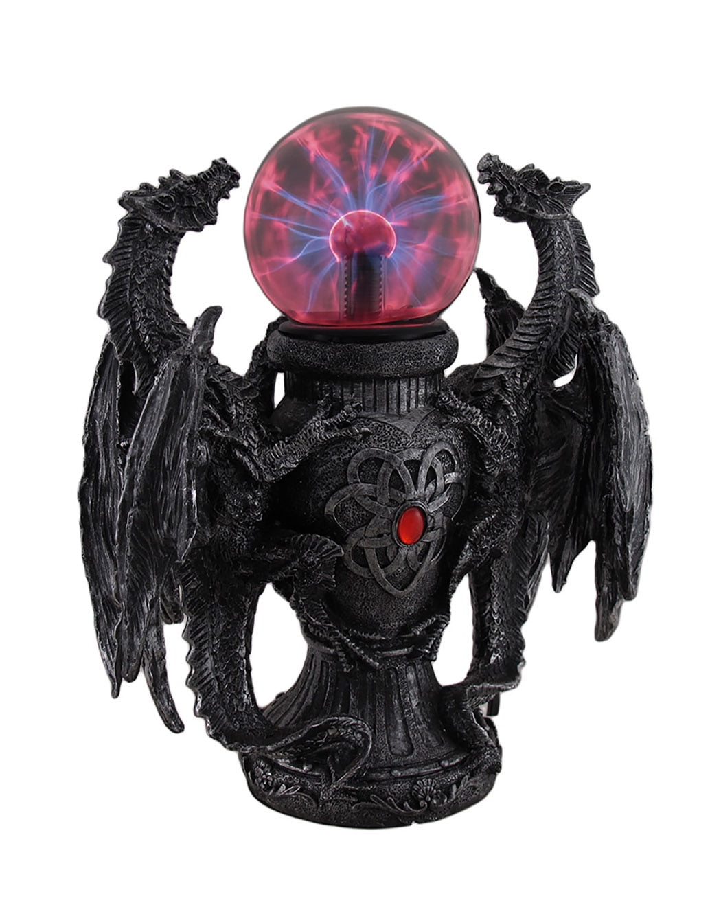 Zeckos Twin Guardian Dragons Statue Saurian Plasma Gazing Ball ...