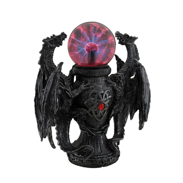 Zeckos Twin Guardian Dragons Statue Saurian Plasma Gazing Ball ...