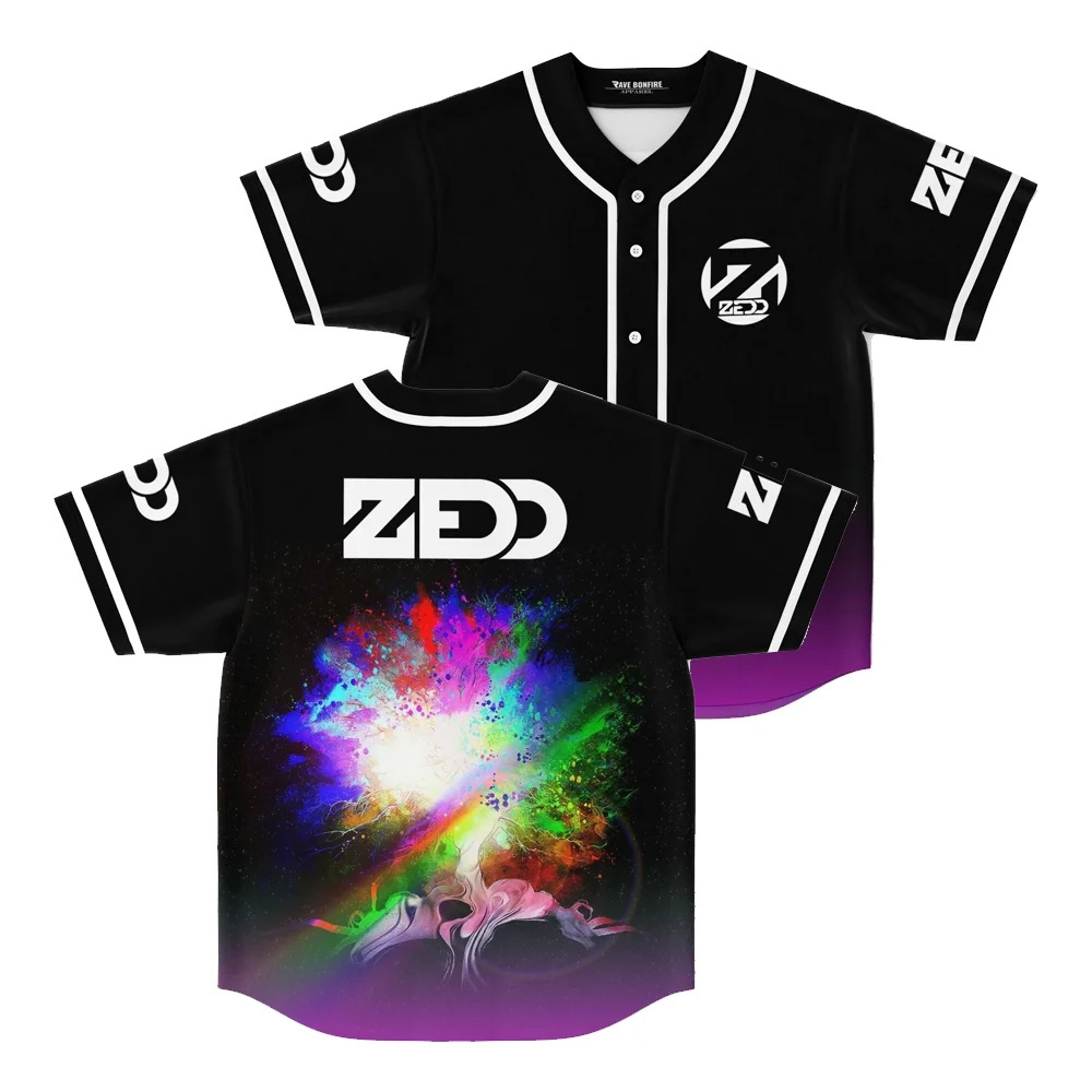 Zedd Rave Music Festival Baseball Jersey Shirt Casual V-Neck Short ...