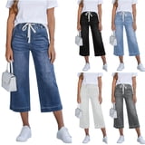 Zedker Capris for Women 2026Trendy Wide Leg Capri Pants High Waisted ...