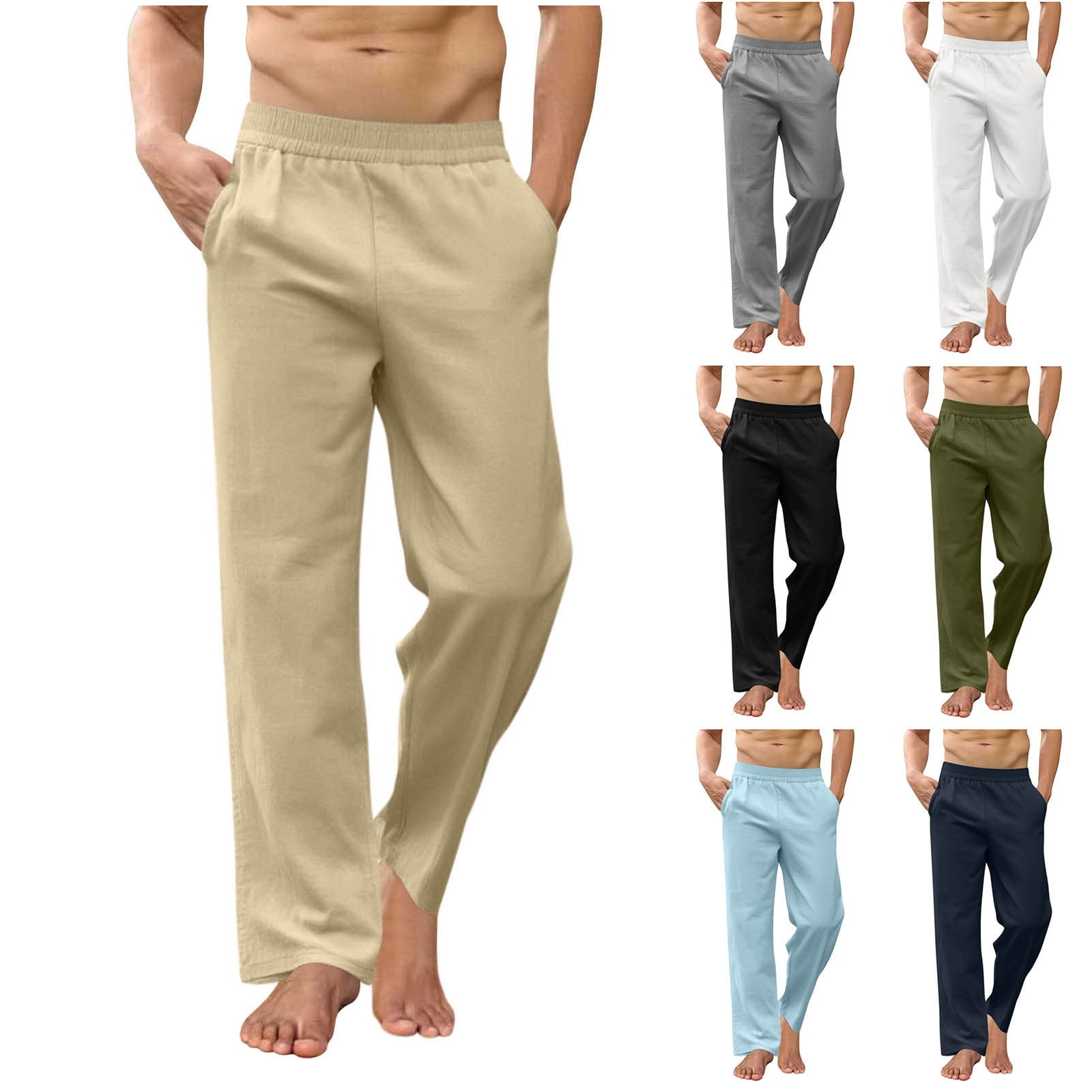 Zedker Men's Cotton Sweatpants Open Bottom Athletic Jogger Sweatpants ...