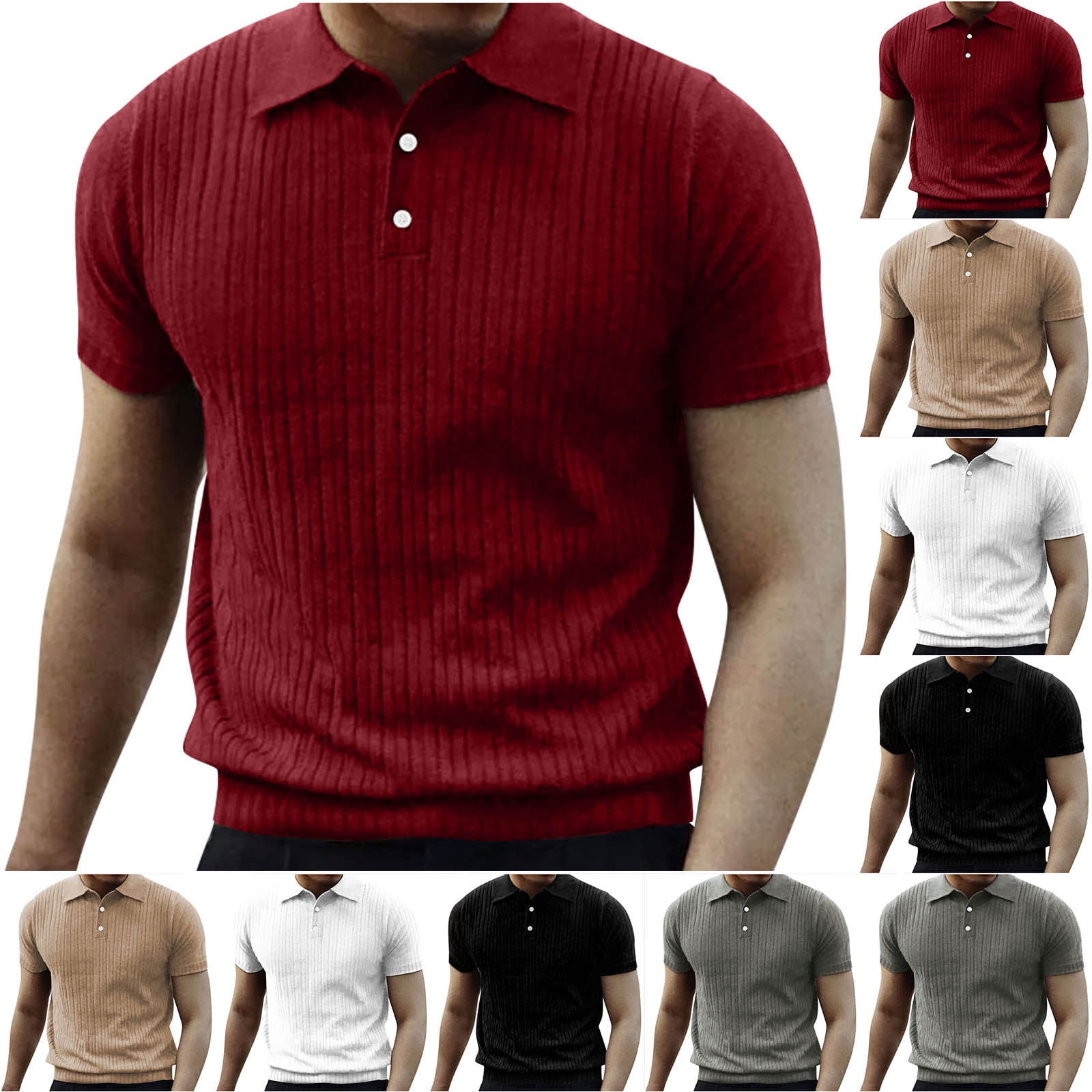 Zedker Men's Polo Shirts Short Sleeve Casual Banded Bottom Stretch ...