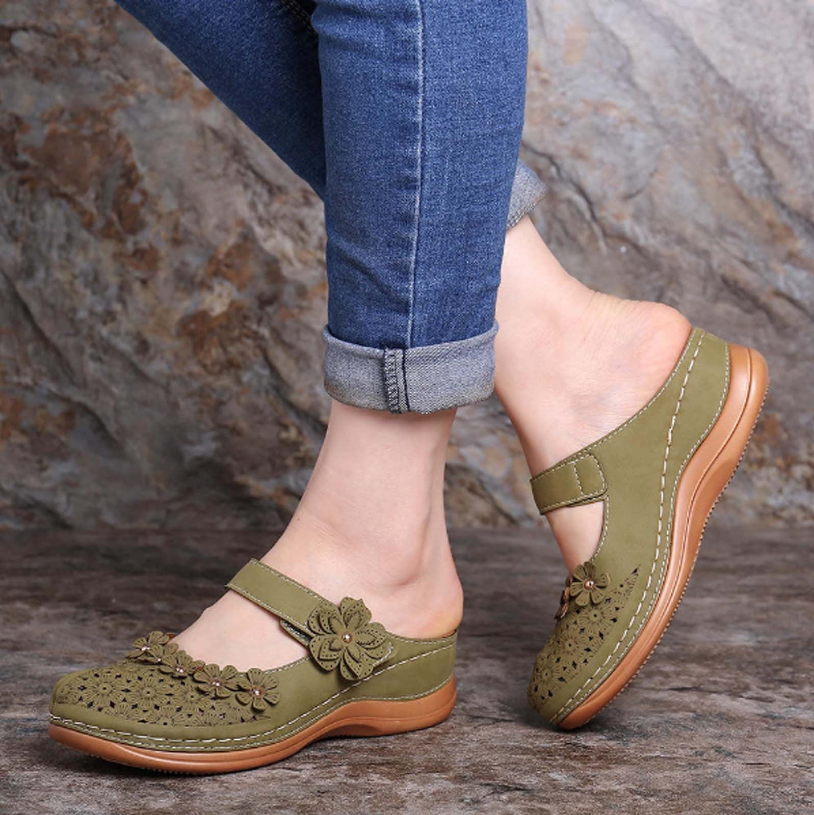 Zedker Slide Sandals Women, Women's Closed Toe Slip On Slide Sandals ...