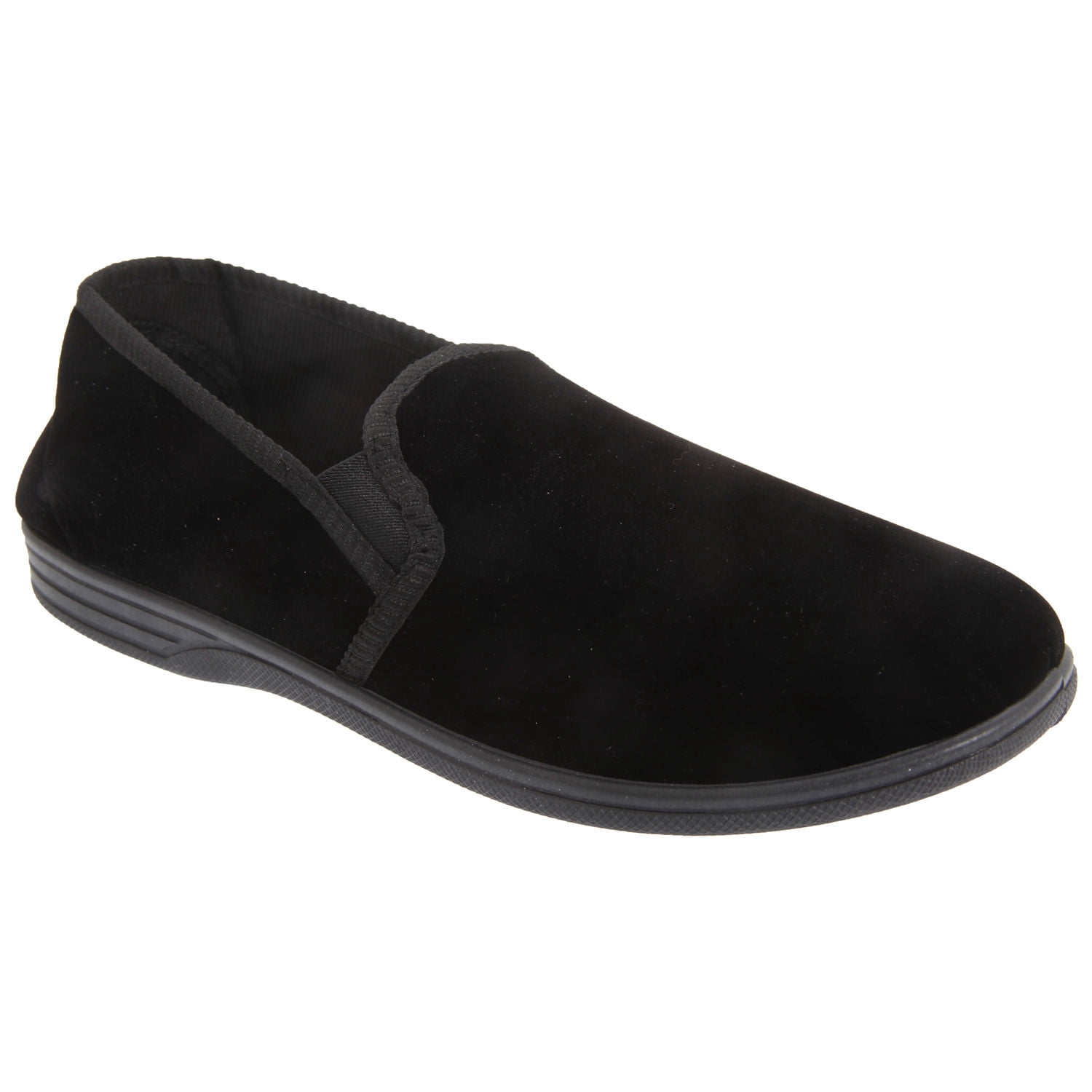 Zedzzz Mens Ross Twin Gusset Velour Slippers - Walmart Business Supplies