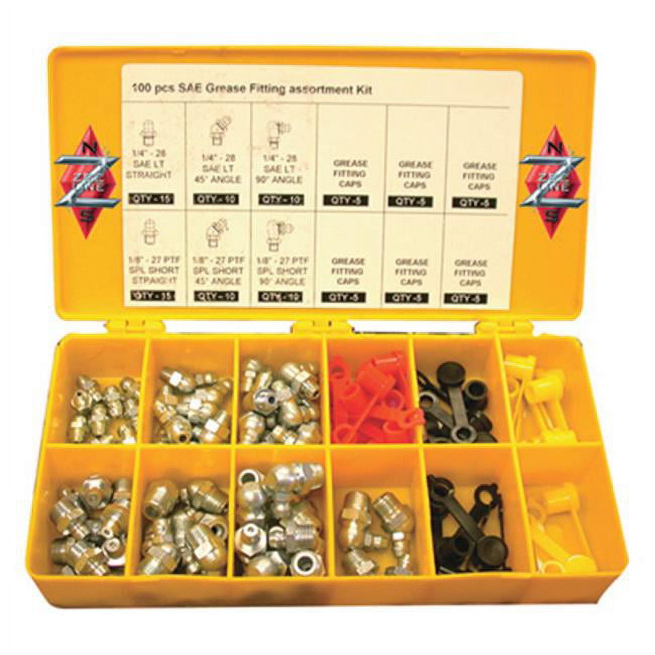 Zee Line 109629 Metric Grease Fitting Kit - 100 Piece, Model No. 10066M ...