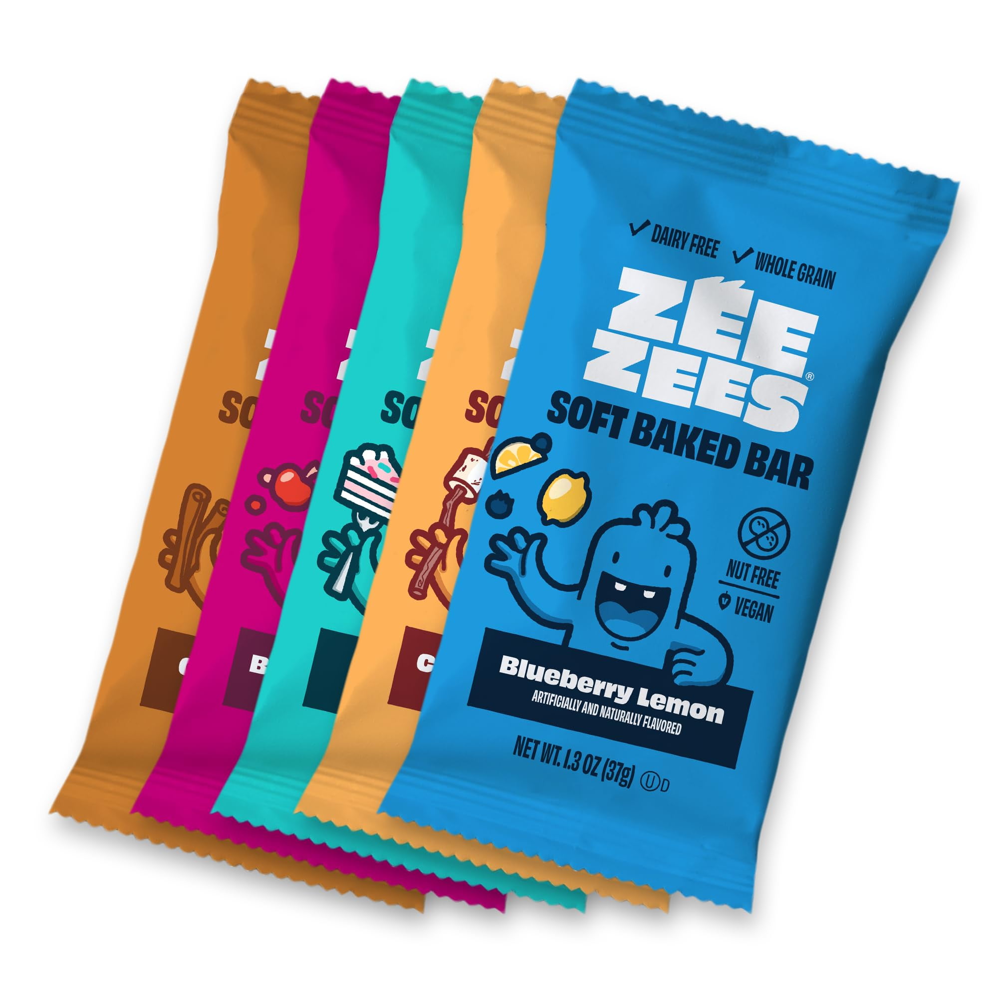 Zee Zees Variety Soft TSF6 Baked Snack Bars, 1.3 oz, 30 pack, Nut Free ...