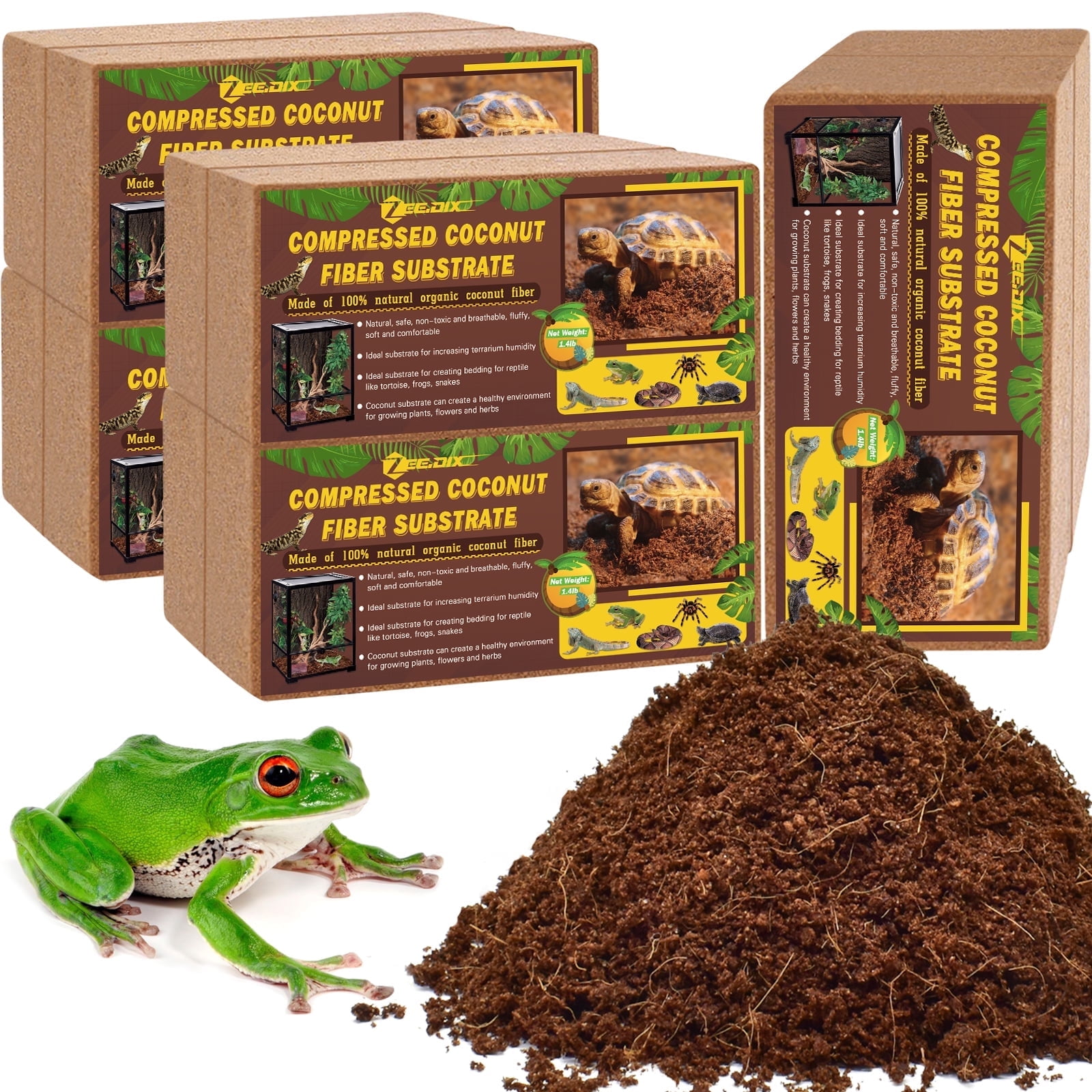 ZeeDix 10Pcs Compressed Coconut Fiber Substrate , 100% Organic Coco ...