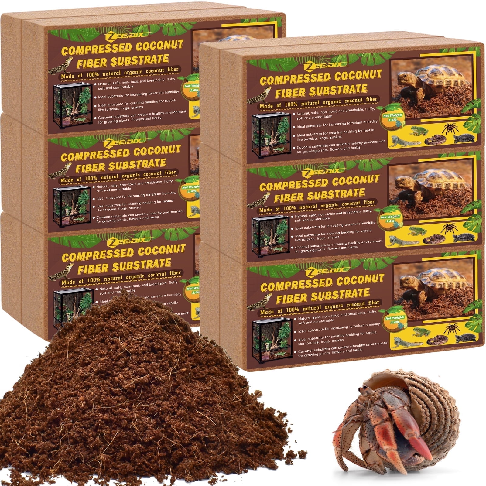 ZeeDix 12Pcs Compressed Coconut Fiber Substrate , 100% Organic Coco ...