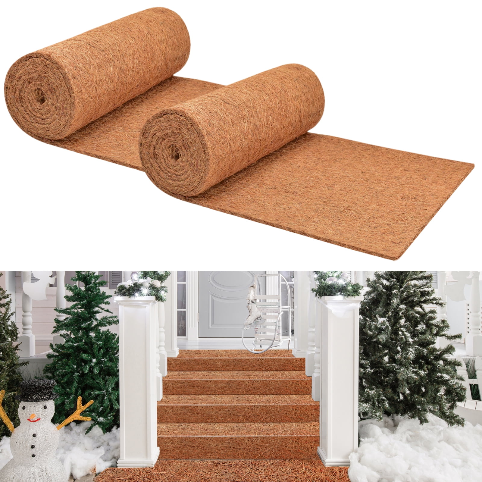 ZeeDix 2 Pack No-Slip Ice/Snow Carpet Mats, 16x118in Thickened, Natural ...