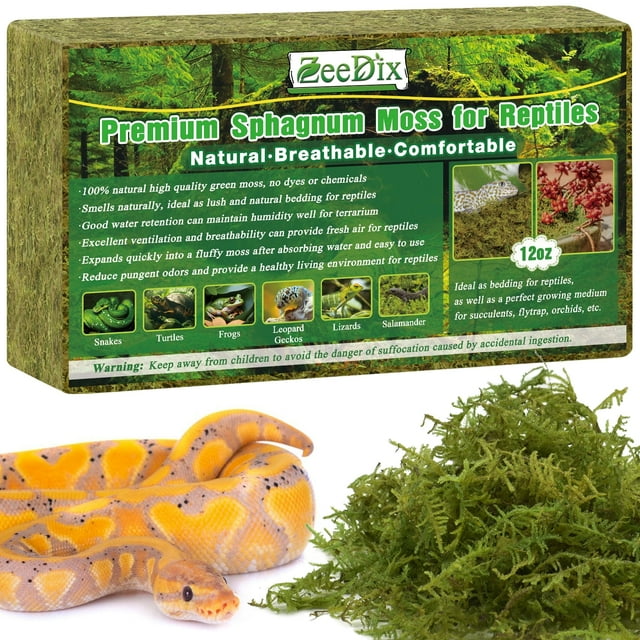 ZeeDix 20QT Sphagnum Moss for Reptile (Leopards, Geckos, Snakes ...