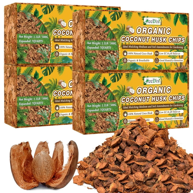 ZeeDix 4 Pcs Coco Coir Chips, Coco Chips Bricks Growing Medium for ...