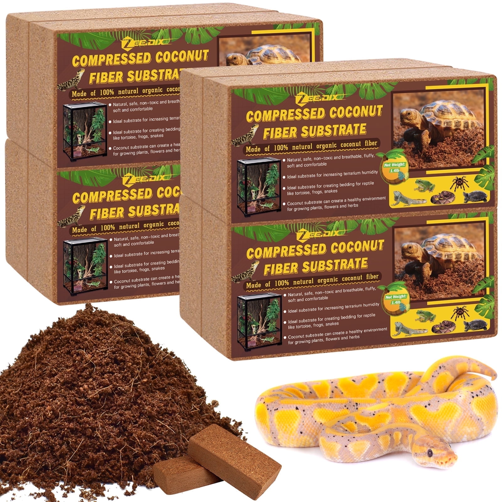 ZeeDix 8Pcs Compressed Coconut Fiber Substrate , 100% Organic Coco Coir ...