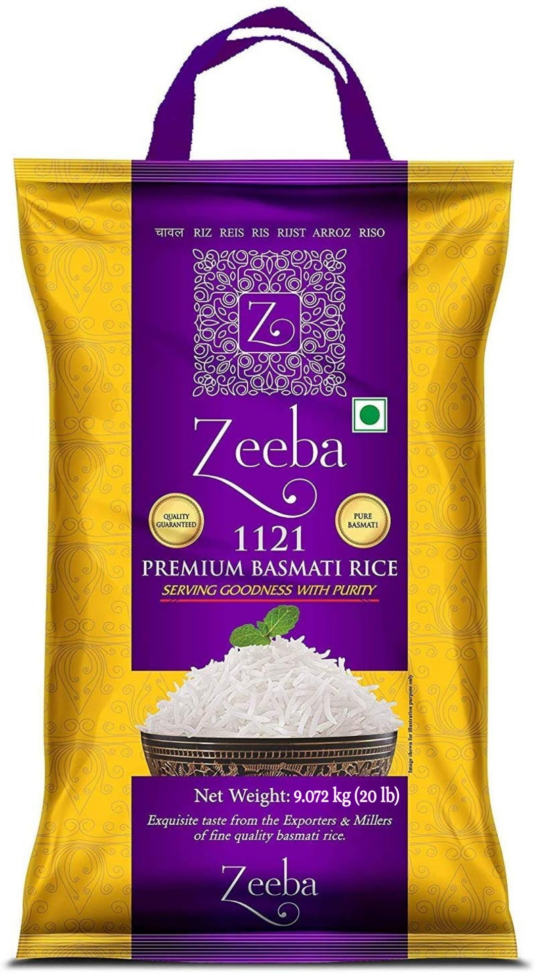 Zeeba 1121 Premium Basmati Rice 20 lbs - Walmart.com