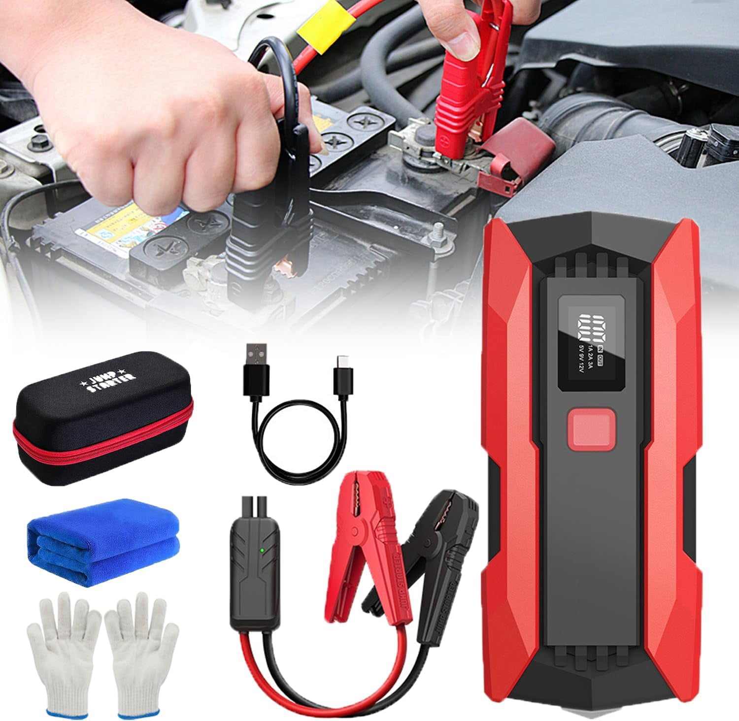 Zeebrify Jumper and Air, Zeebrify Car Jumper, Peak Jump Starter with ...
