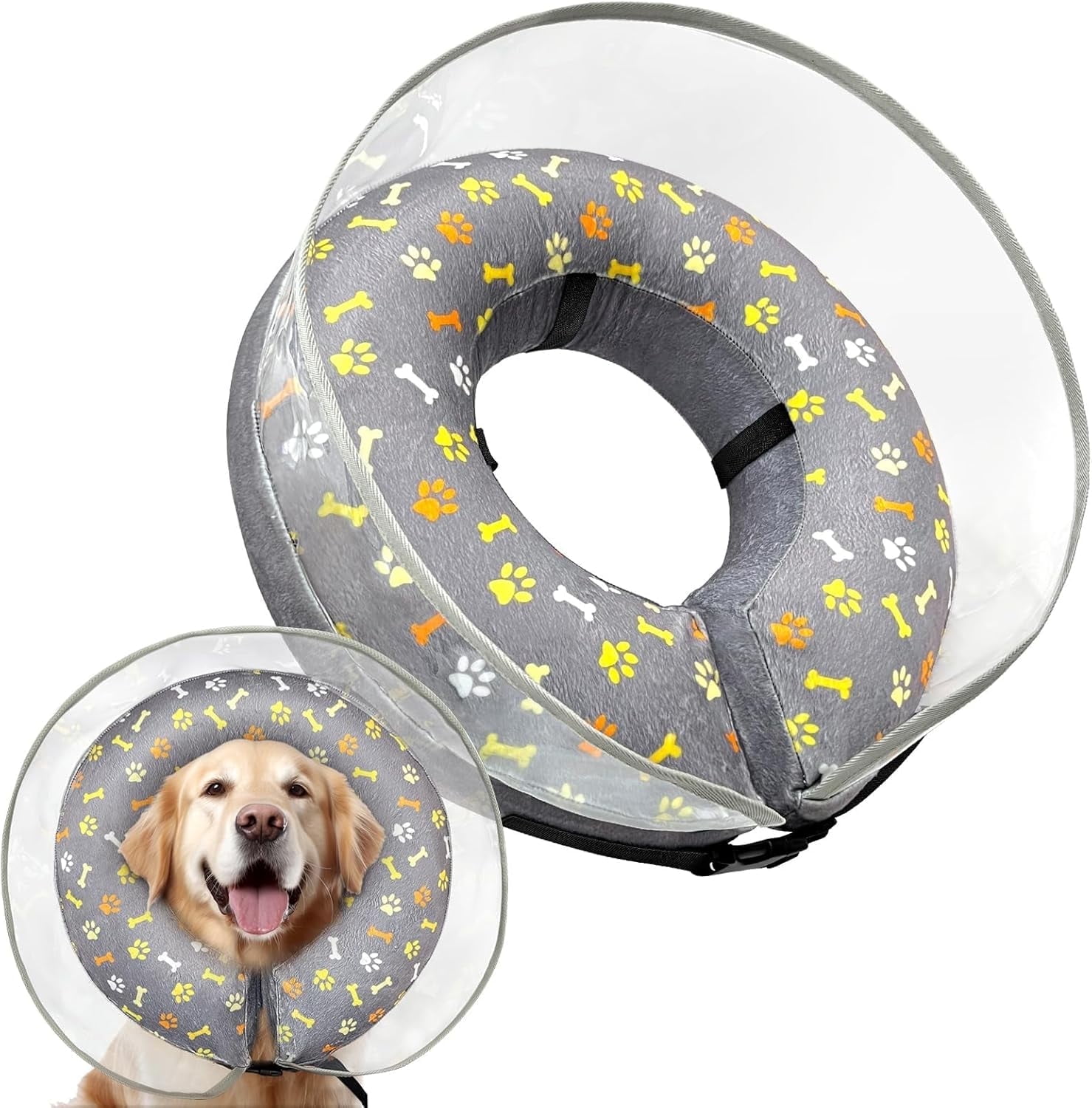 ZeenArt Dog Cone Collar, Inflatable Dog Recovery Collar for After ...