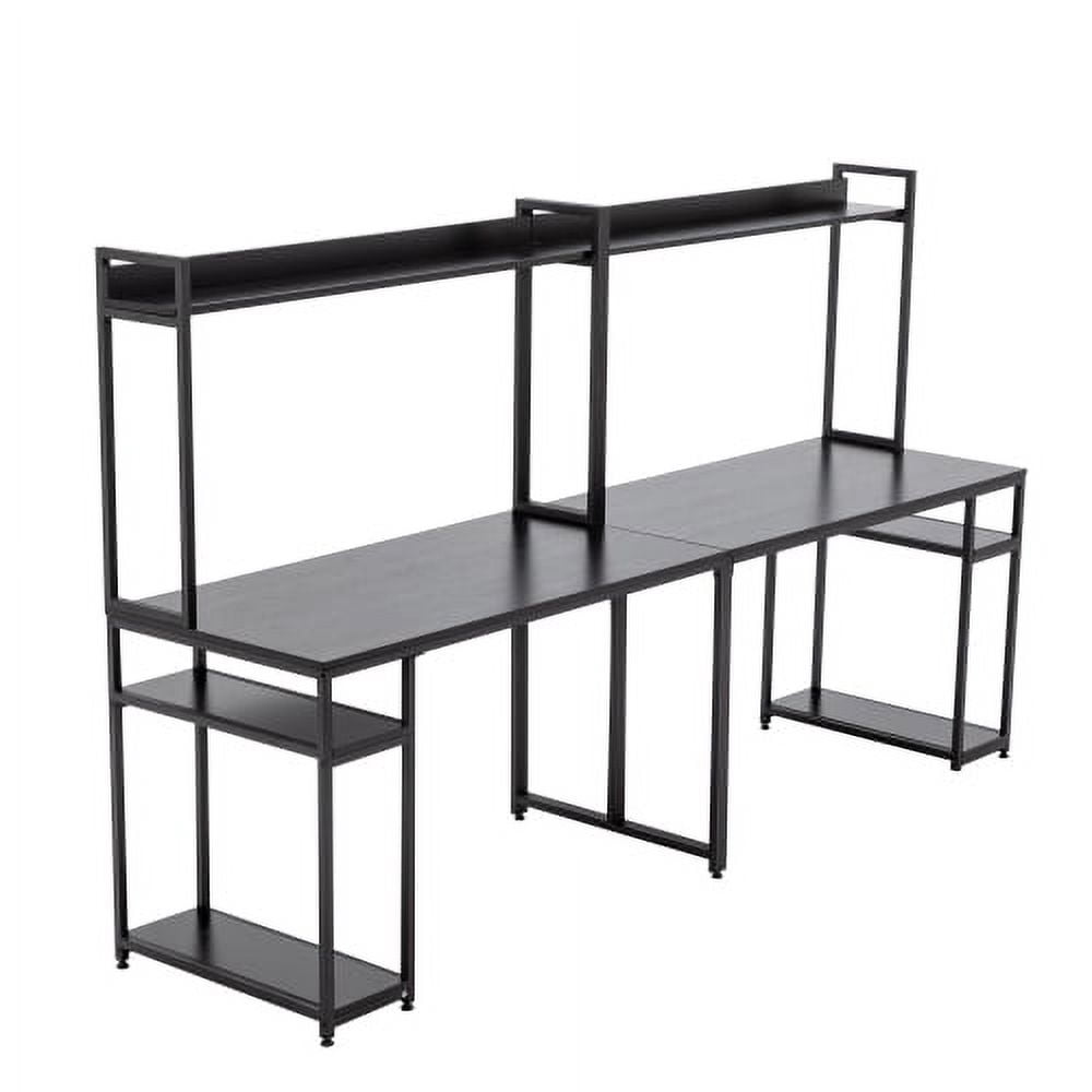 Zeeyh Two Person Computer Desk with Storage, Home Office Double ...