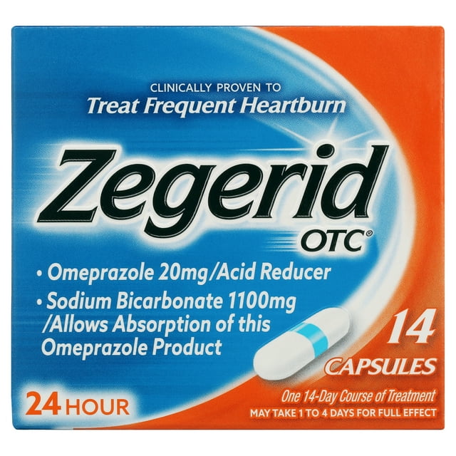 Zegerid OTC Heartburn Relief, (14 Count) 24 Hour Stomach Acid Reducer ...