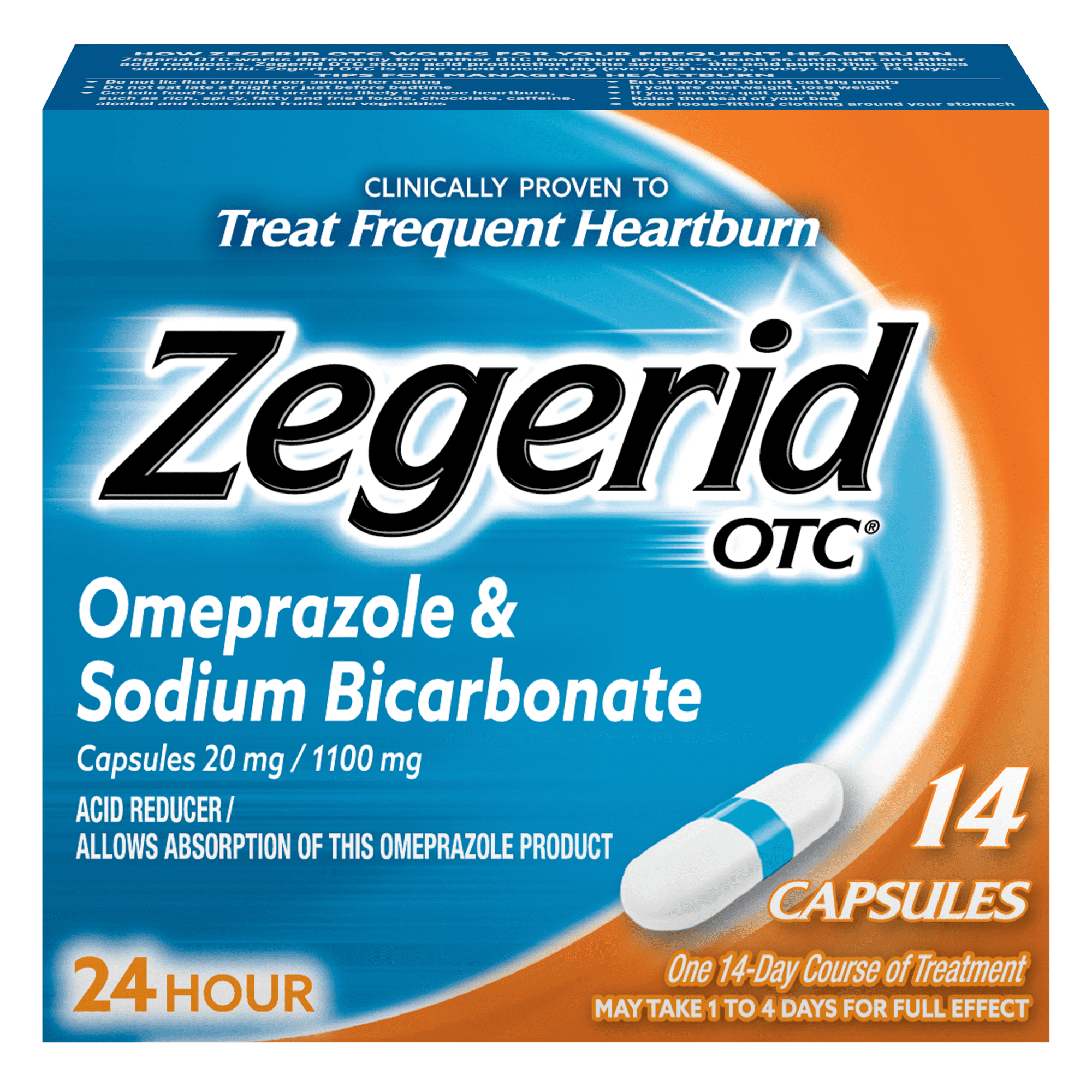 Zegerid Heartburn Relief, 24 Hour Heartburn Medicine, Omeprazole ...