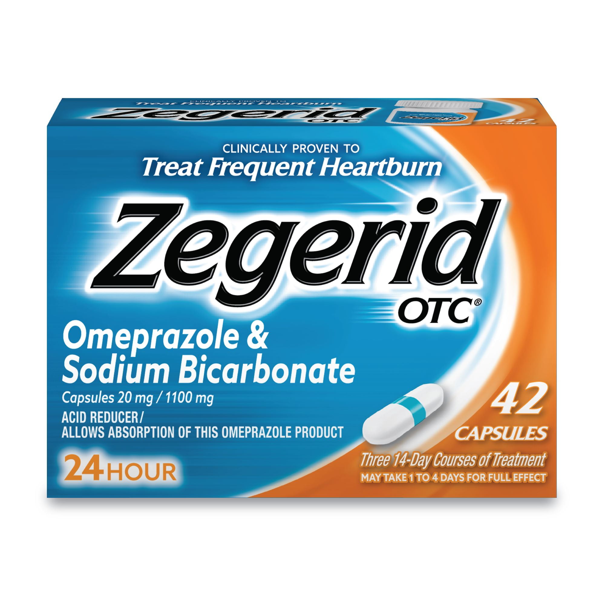 Zegerid OTC Heartburn Relief, (42 Count) 24 Hour Stomach Acid Reducer ...