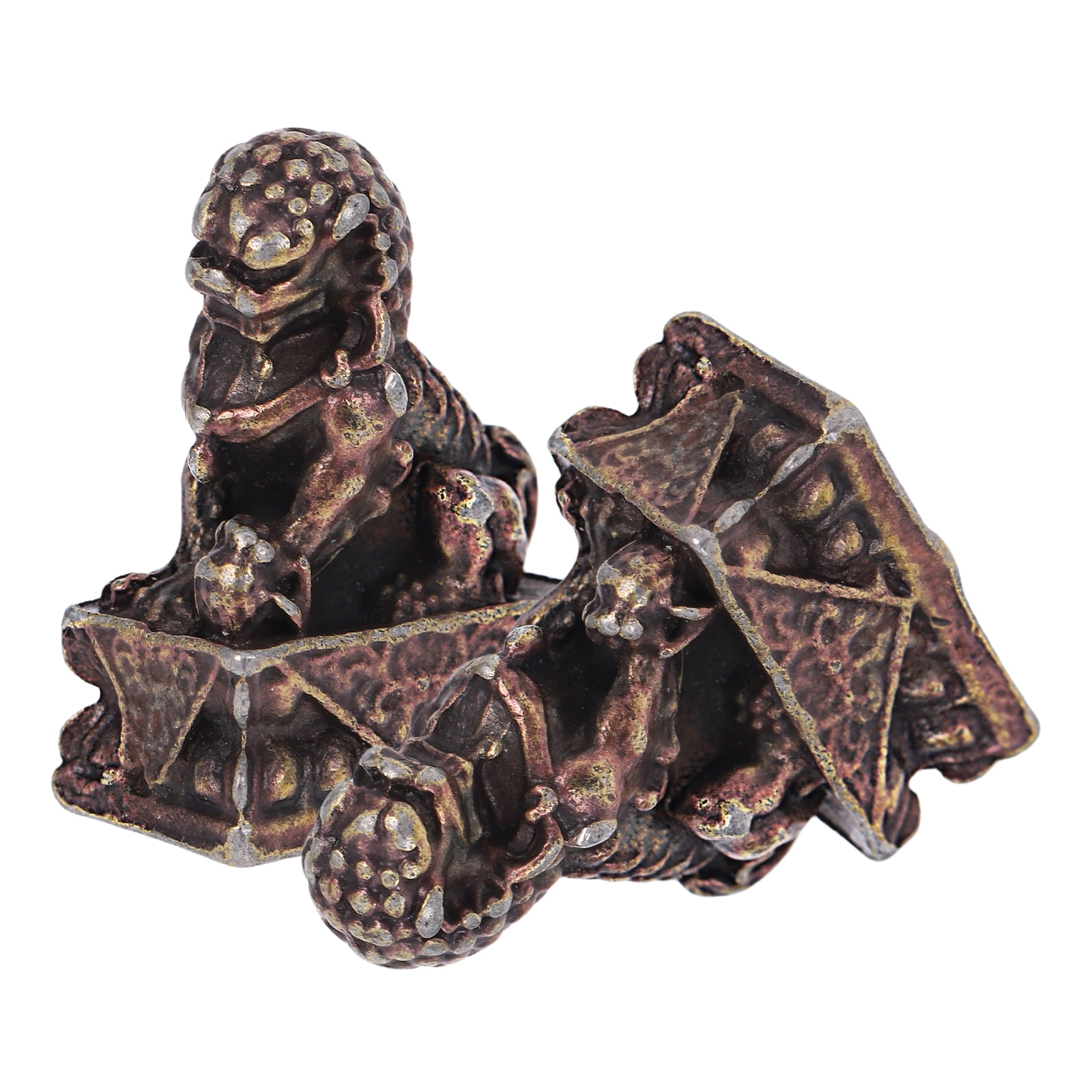 Zehuanyu 1 Pair Miniature Lion Sculptures Micro Landscape Decoration ...