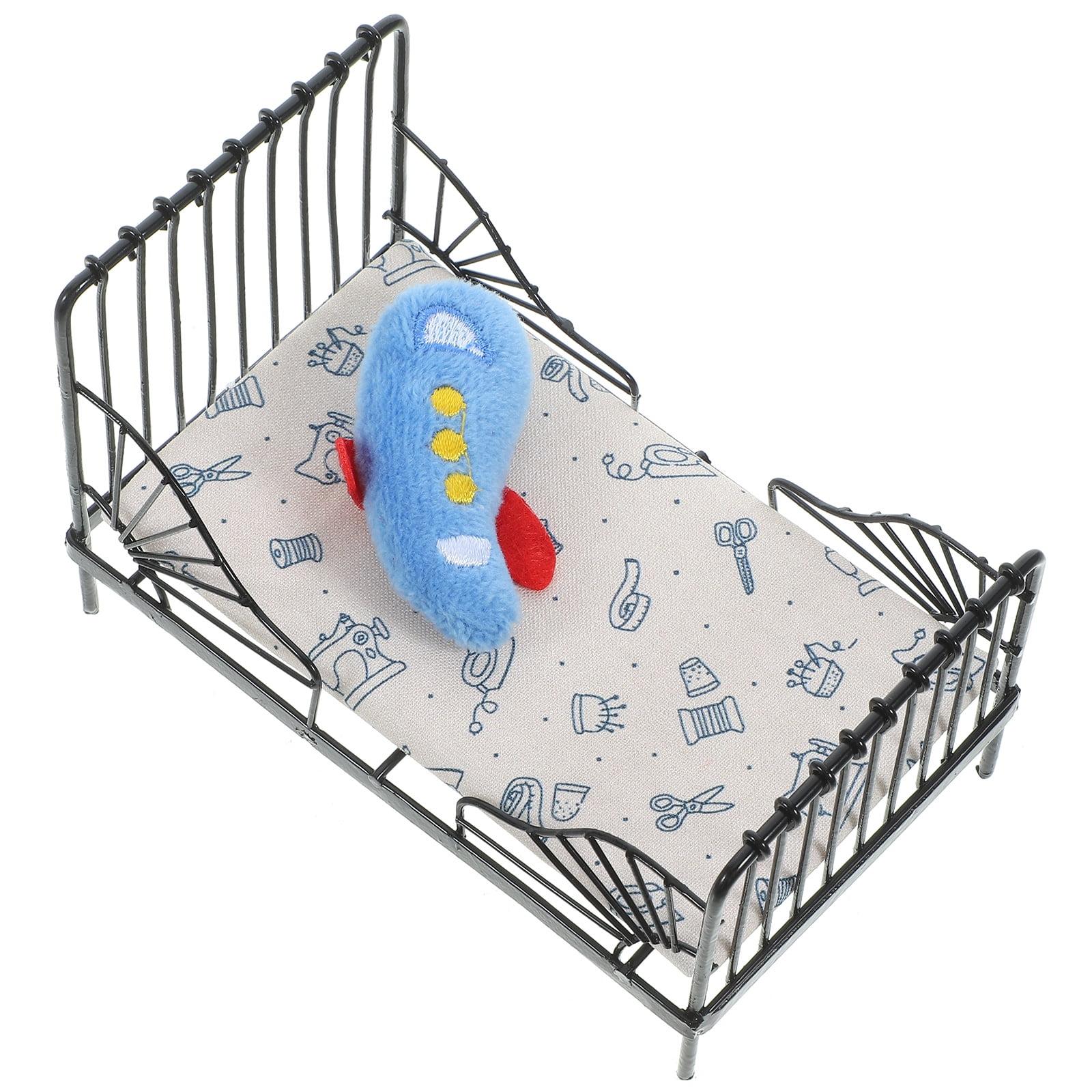 Zehuanyu 1 Set Miniature Bed Model Toy Dollhouse Bed Doll House ...