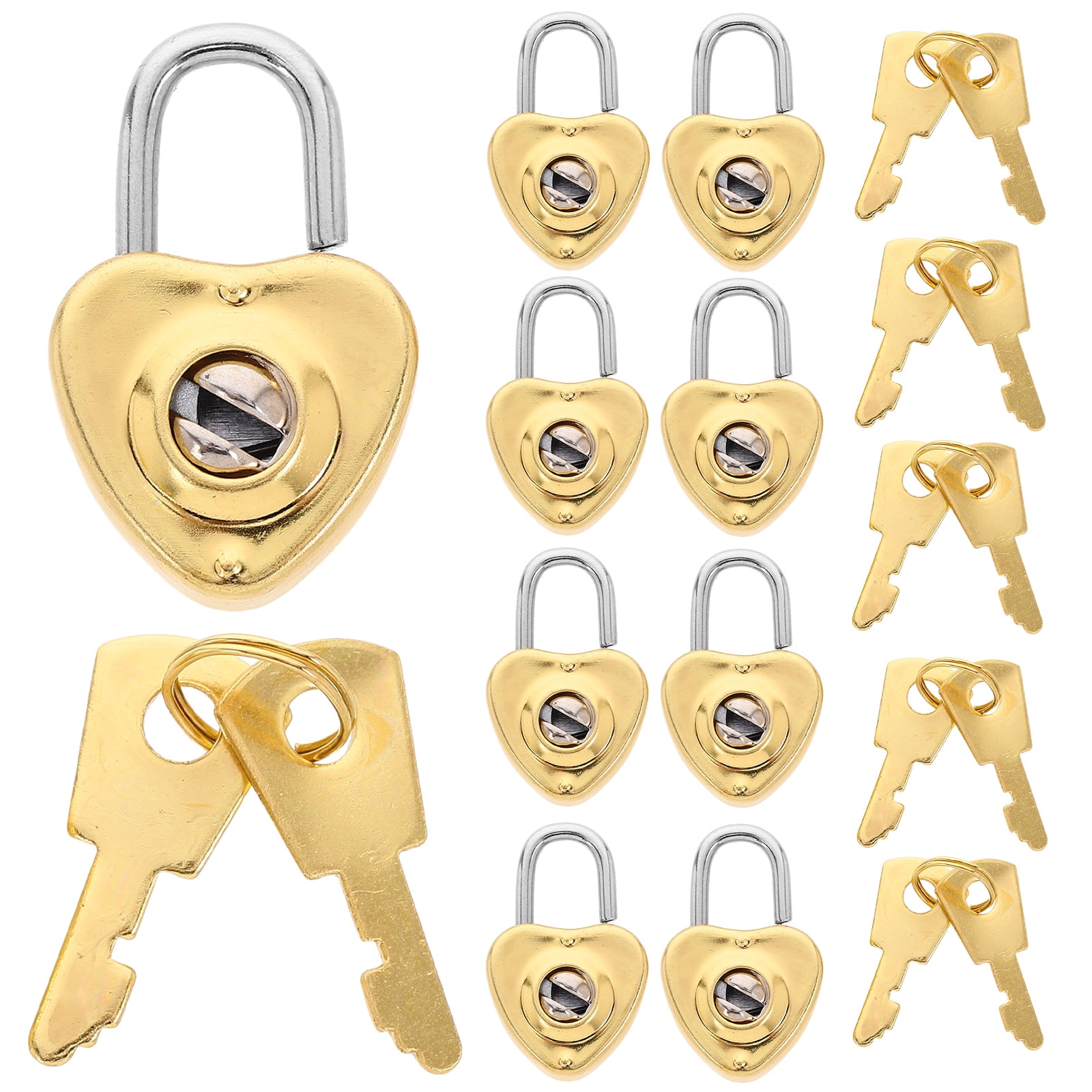 Zehuanyu 1 Set Mini Heart Designed Padlocks Miniature Heart Padlock ...