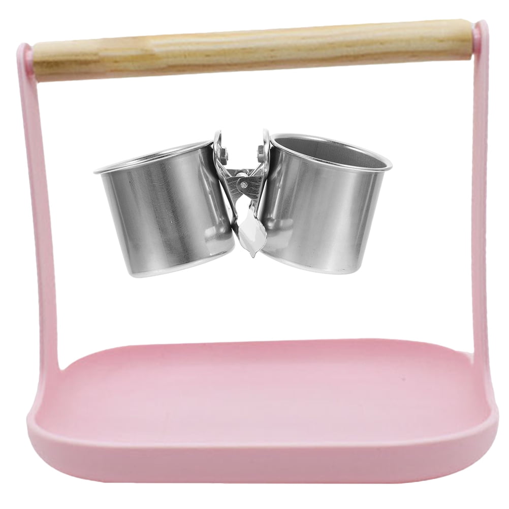 Zehuanyu 1 Set of Bird Perch Stand Desktop Parrot Perch with Feeding ...