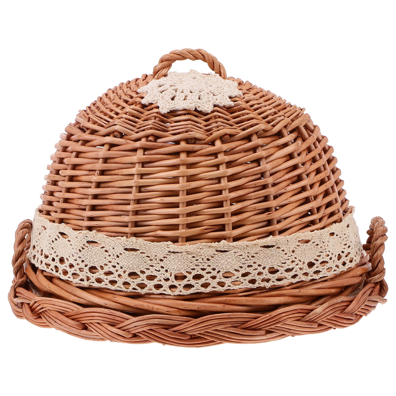 Zehuanyu 1 Set of Willow Rattan Woven Basket Round Food Tray Bread ...