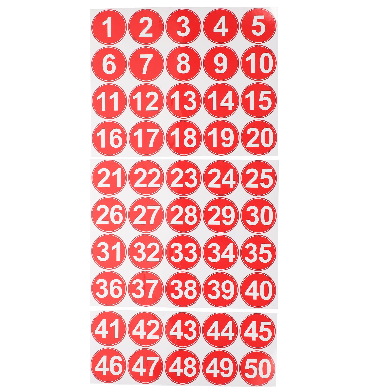 Zehuanyu 1 Sheet of Numbered Stickers Self-adhesive Number Stickers ...