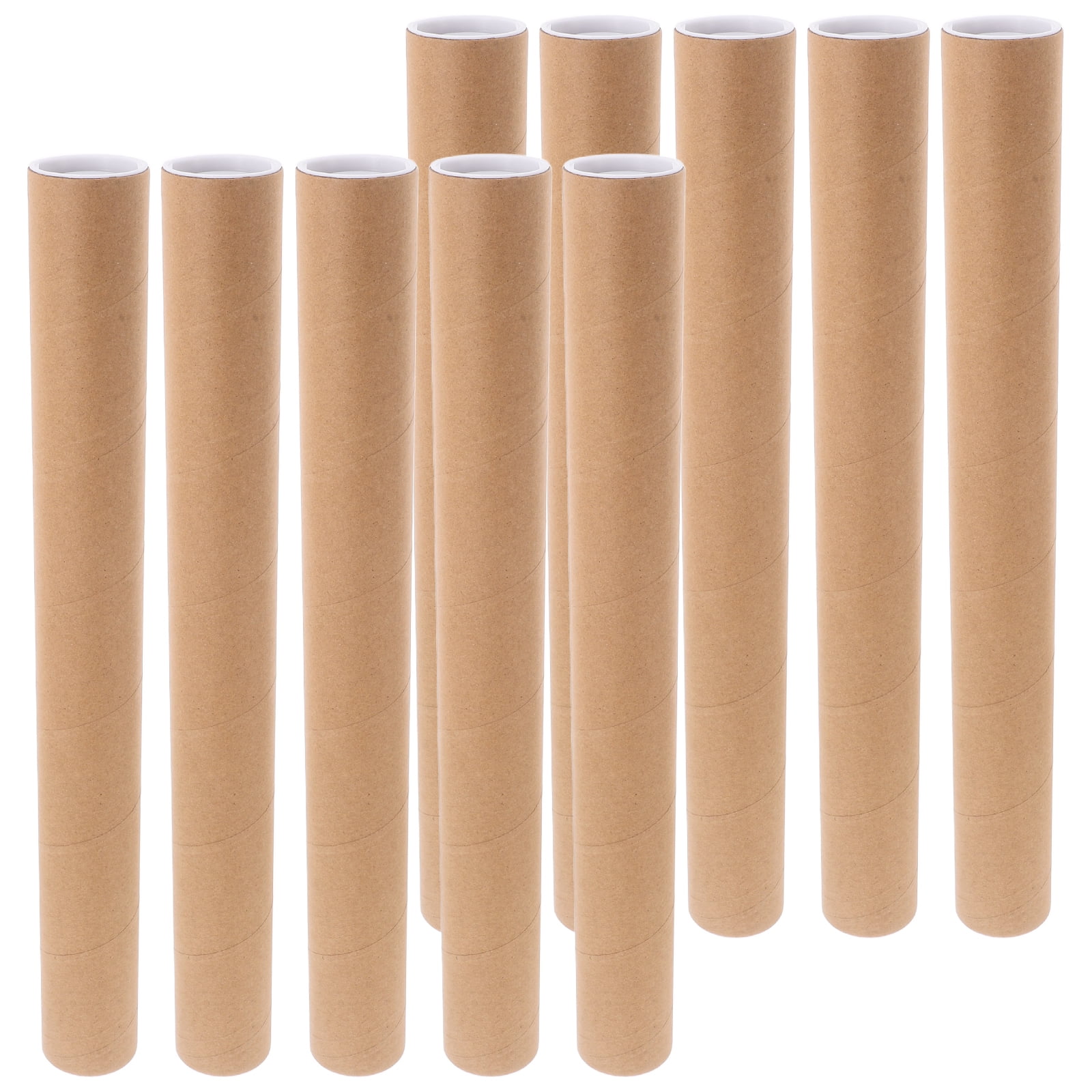 Zehuanyu 10 Pcs Mailing Tubes With Plastic Caps Shipping Cardboard ...