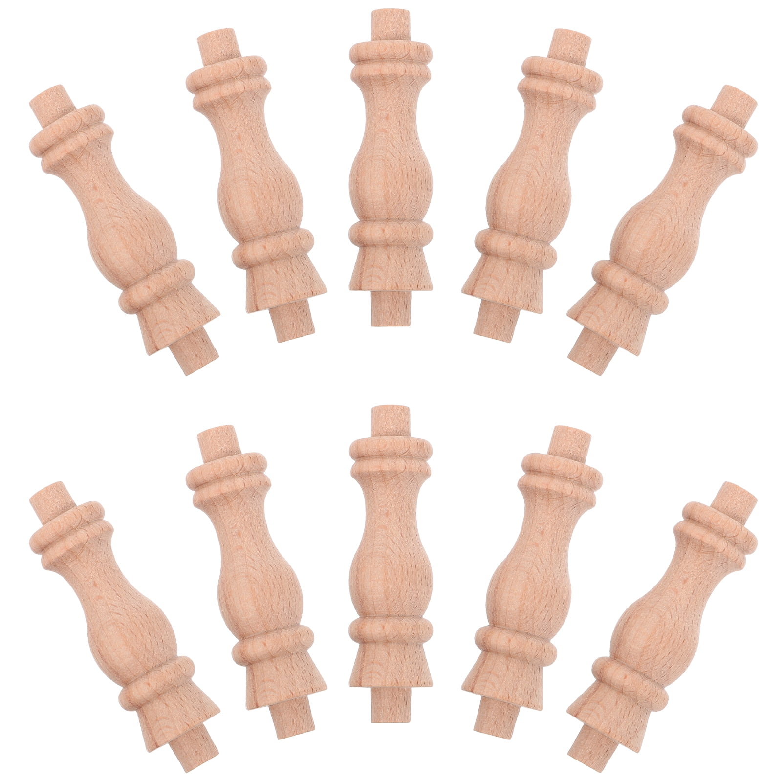 10pcs Wood Baluster 62mm Unfinished Wood Spindle for Home Decor ...