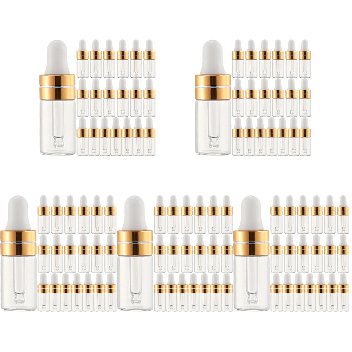 Zehuanyu 100 Pcs Dropper Bottles Empty Refillable Essential Oil Dropper ...