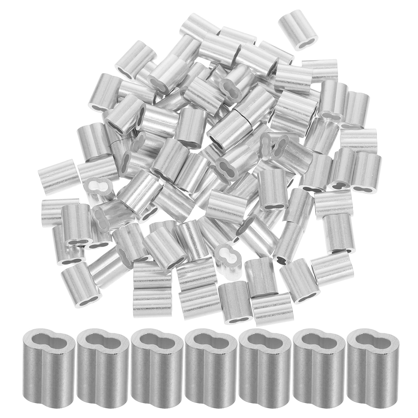 Zehuanyu 100 Pcs Wire Rope Clips Small Cable Clamps Ring Sleeve Silver ...