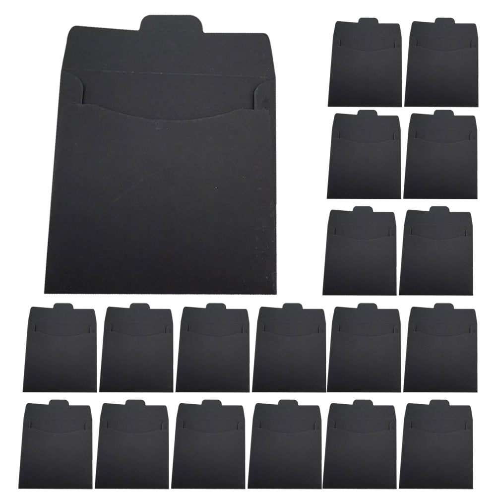Zehuanyu 100pcs CD DVD Sleeves Black Kraft Paper CD Envelopes CD ...